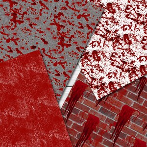 Digital Bloody Horror Seamless Paper Pack, 16 Printable Digital ...
