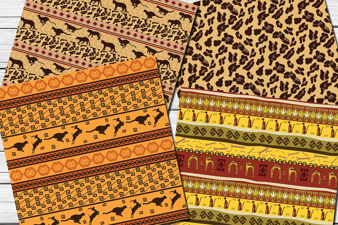 Digital African Ethnic Seamless Paper Pack, 16 Tribal Printable ...