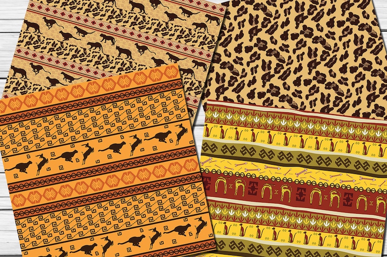 Digital African Ethnic Seamless Paper Pack, 16 Tribal Printable ...