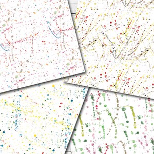 Digital Watercolor Splashes Seamless Paper Pack, 18 Printable Digital ...