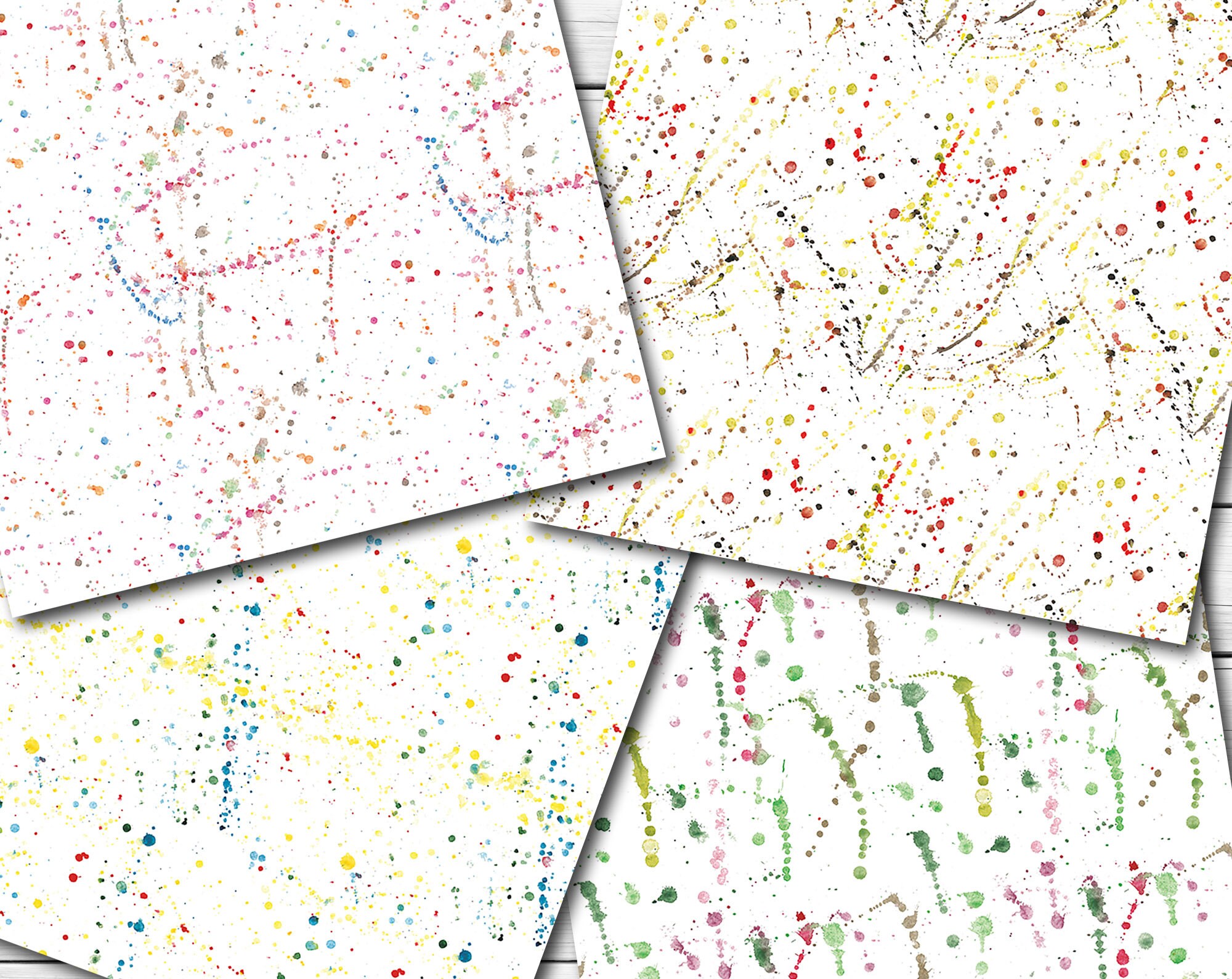 Digital Watercolor Splashes Seamless Paper Pack, 18 Printable Digital ...