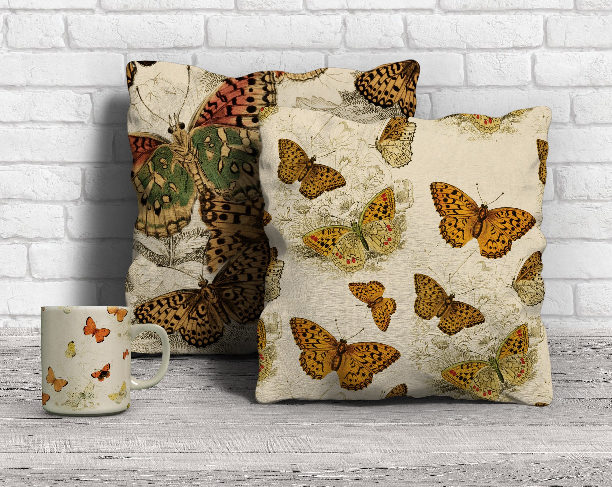 Digital Vintage Butterflies Seamless Papers, 16 Printable Scrapbooking ...