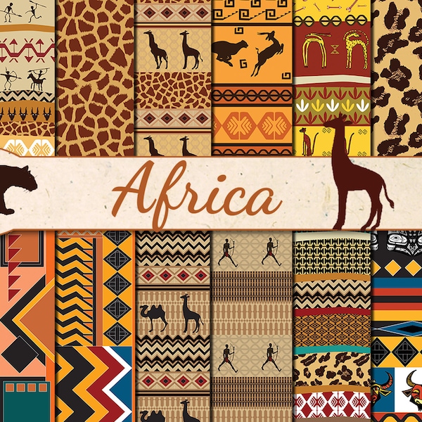 Africa Digital Paper - Etsy