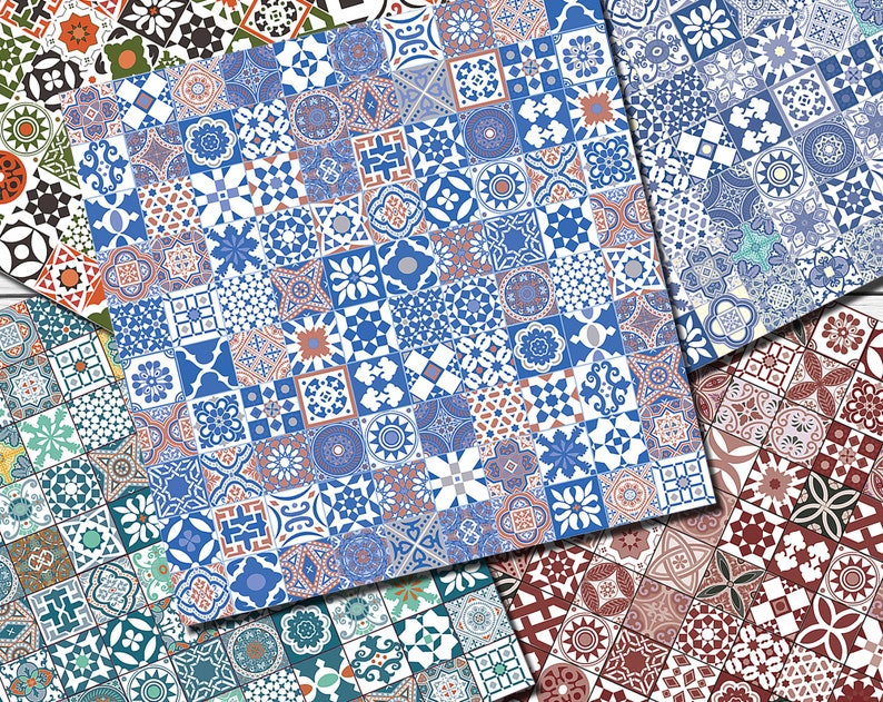 Digital Moroccan Tiles Ethnic Seamless Paper Pack 20 - Etsy