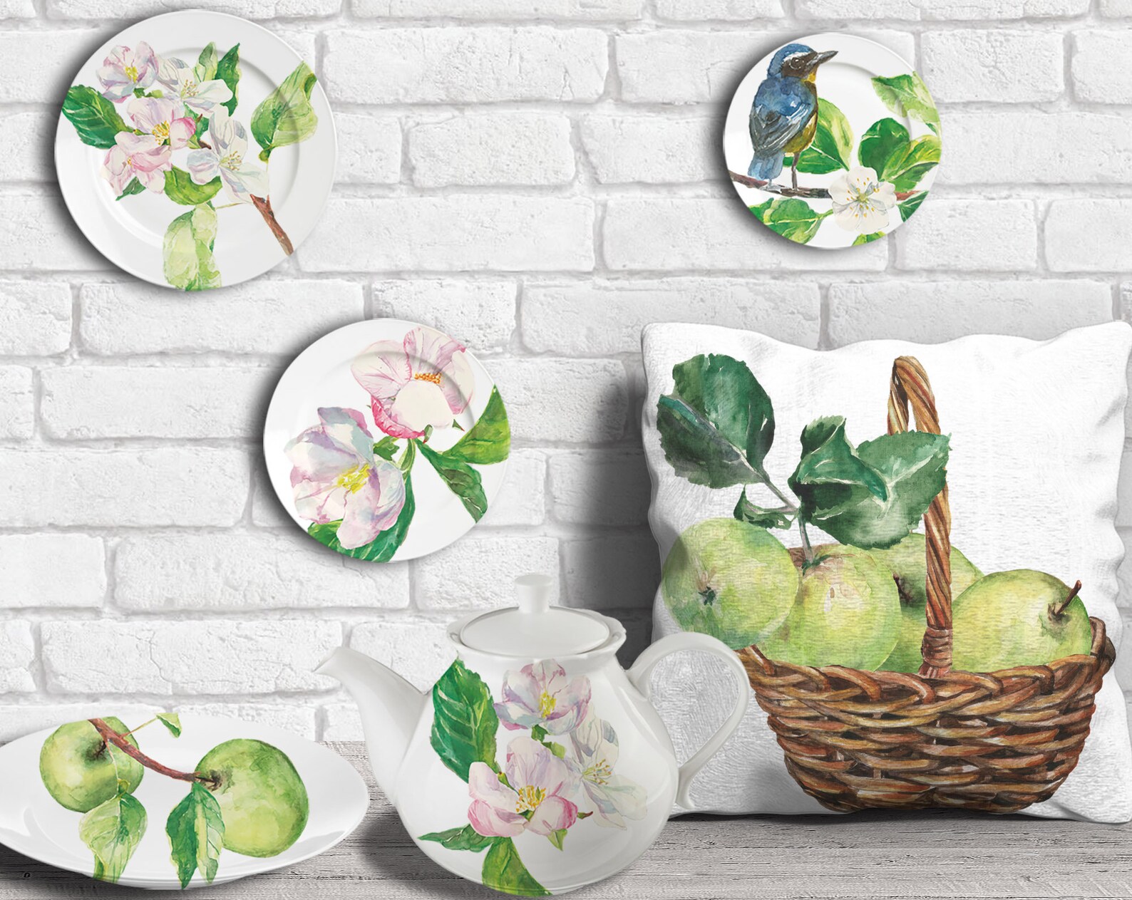 Digital Watercolor Apple Tree Branches Clipart, Printable Digital ...