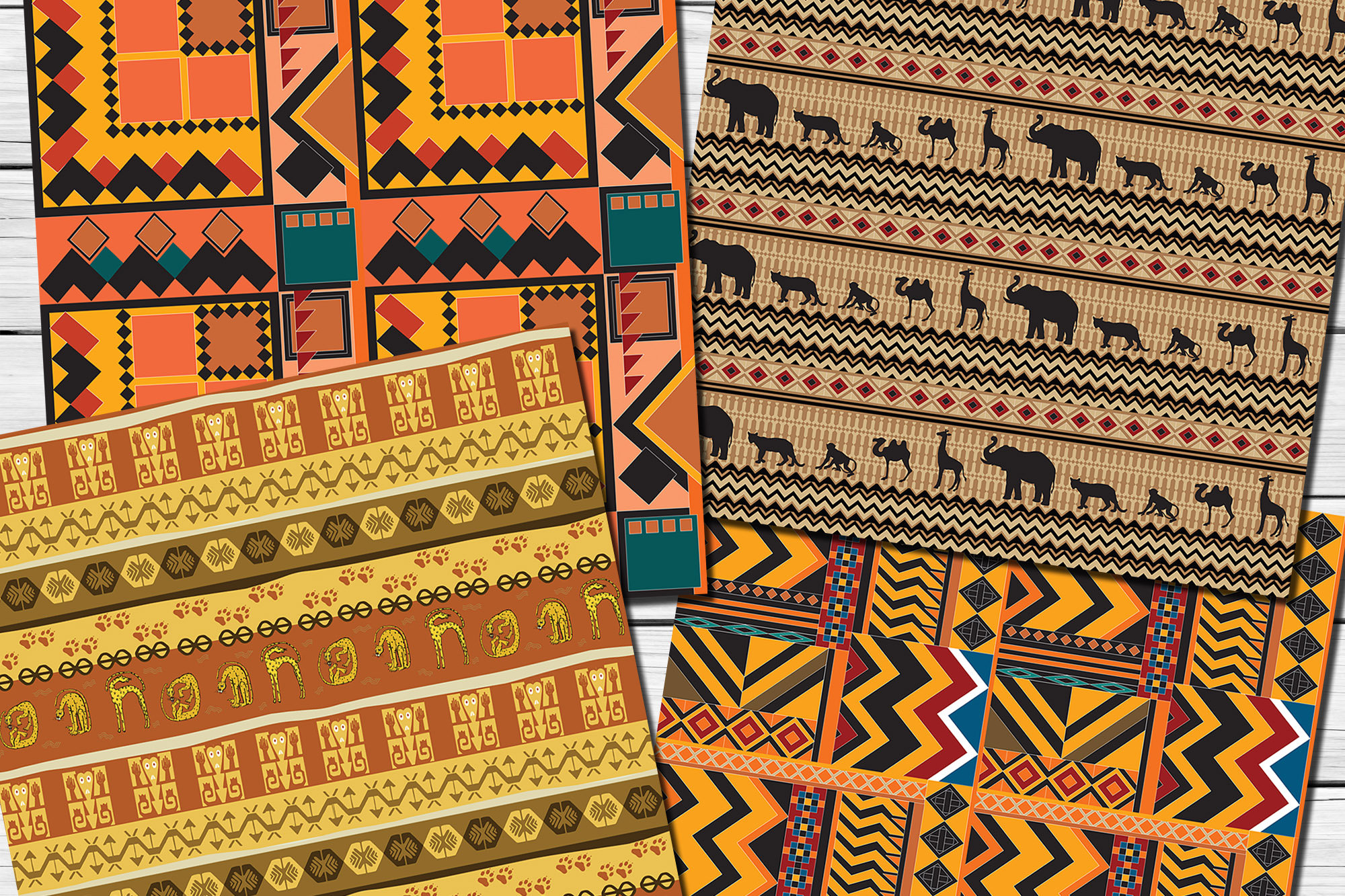 Digital African Ethnic Seamless Paper Pack, 16 Tribal Printable ...