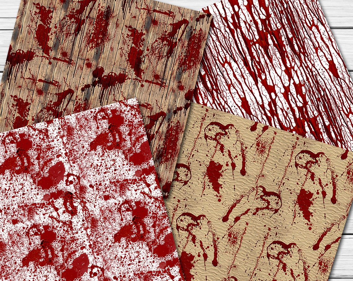 Digital Bloody Horror Seamless Paper Pack, 16 Printable Digital ...
