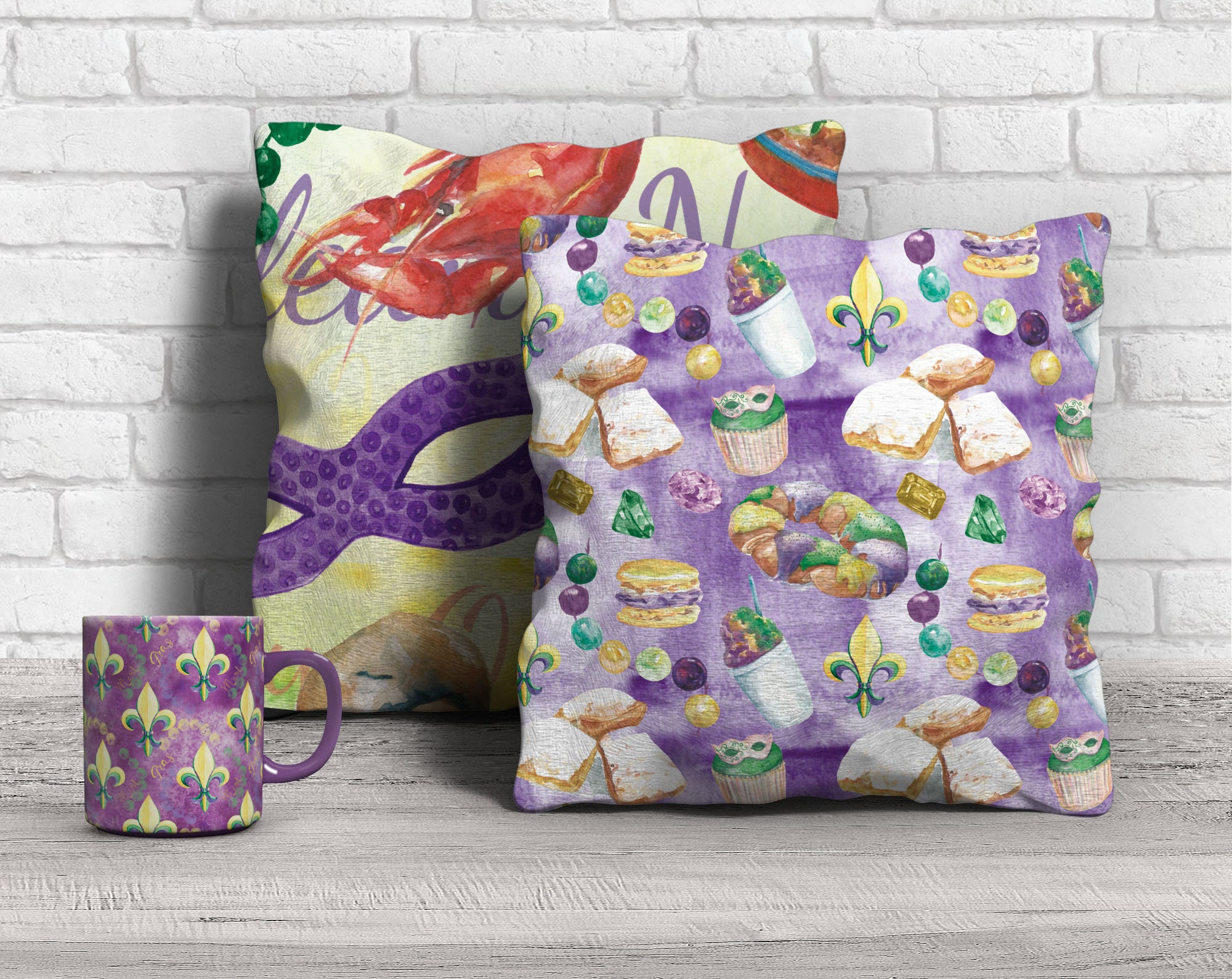 Digital Watercolor Mardi Gras Seamless Pack, 16 Printable Papers ...
