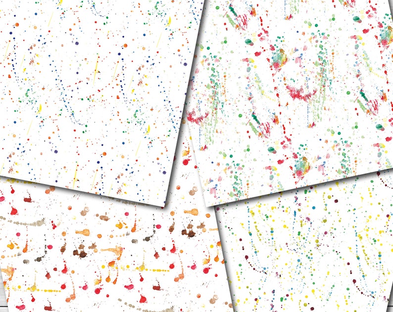 Digital Watercolor Splashes Seamless Paper Pack, 18 Printable Digital ...