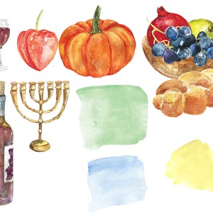 Digital Happy Sukkot Watercolor Clipart for Scrapbooking, Papercrafts ...