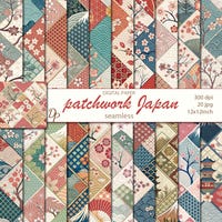 Japanese Waves Seamless Digital Paper, Japanese Waves Patterns, 12"x12 ...