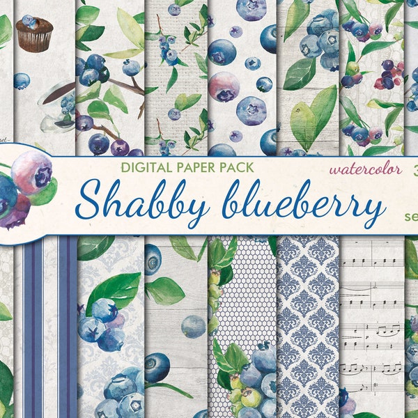 Blueberry Scrapbook Paper - Etsy