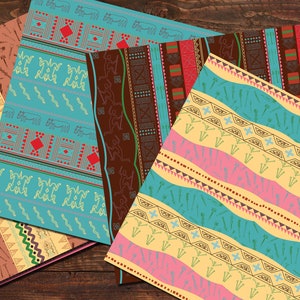 Digital African Ornament Seamless Paper Pack, 16 Printable Scrapbooking ...