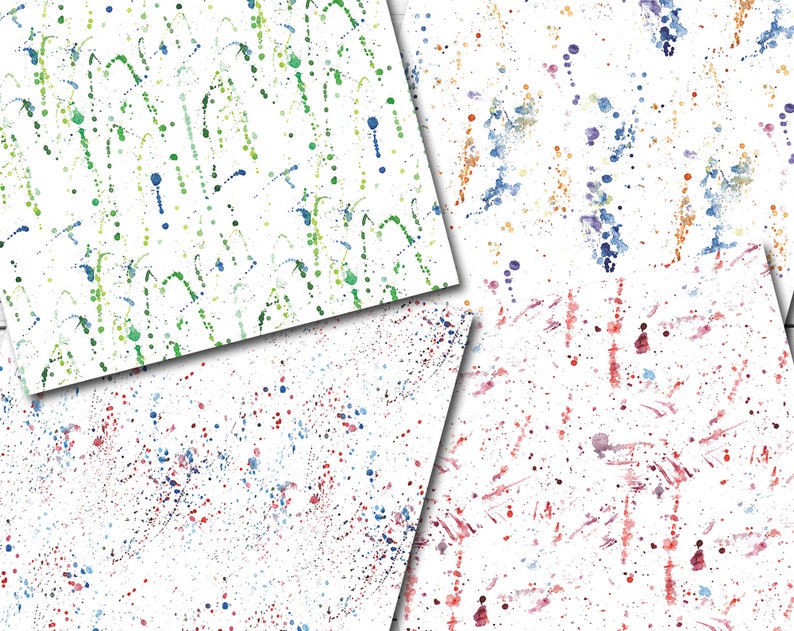 Digital Watercolor Splashes Seamless Paper Pack, 18 Printable Digital ...