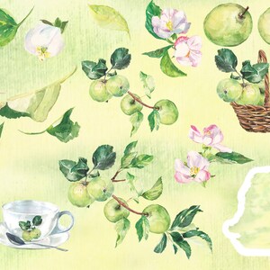 Digital Watercolor Apple Tree Branches Clipart, Printable Digital ...
