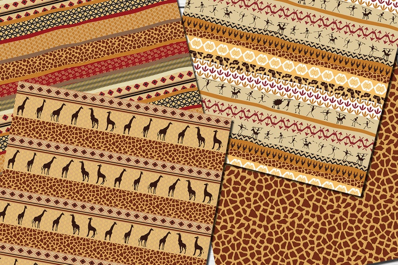 Digital African Ethnic Seamless Paper Pack, 16 Tribal Printable ...