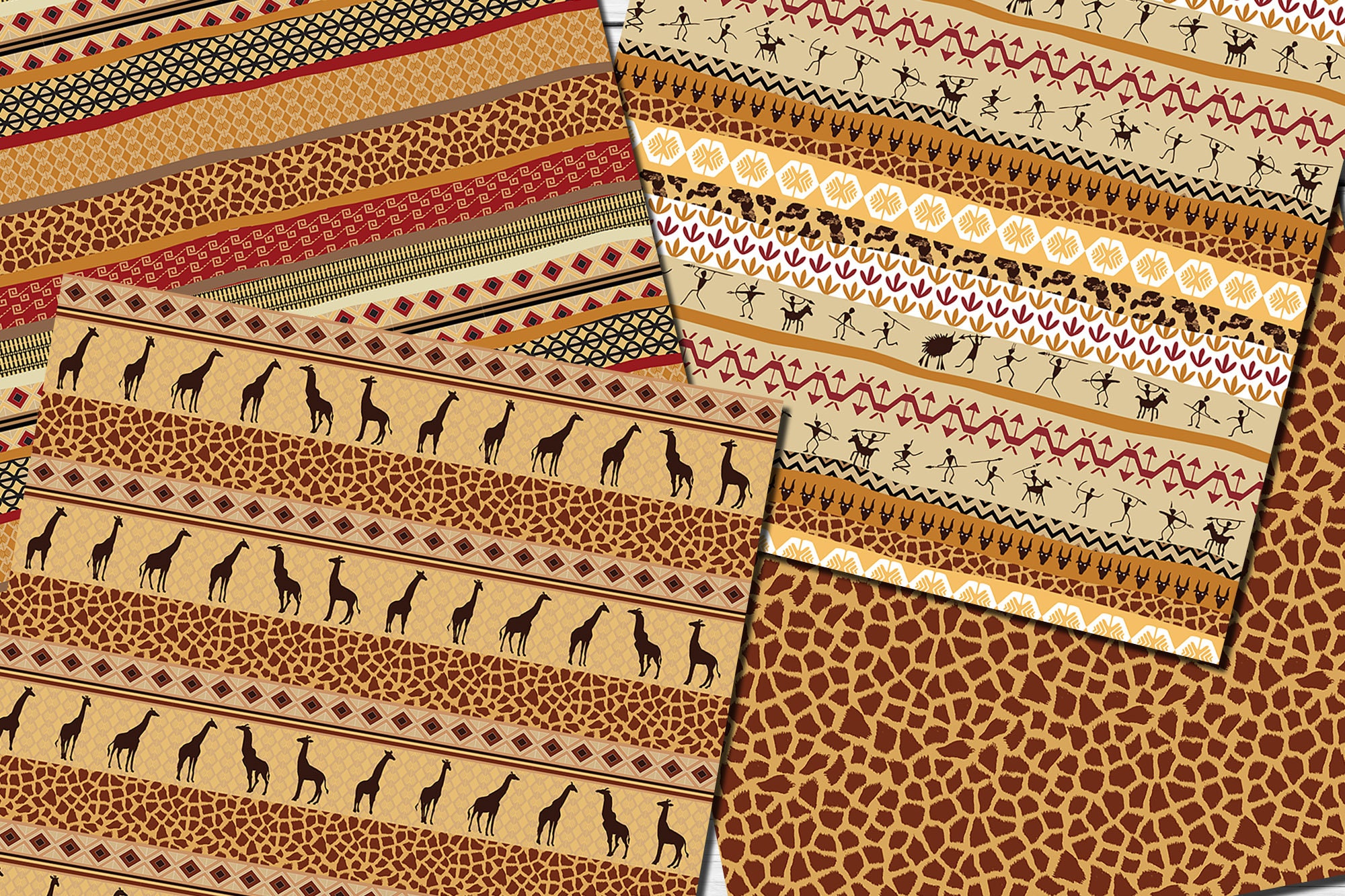 Digital African Ethnic Seamless Paper Pack, 16 Tribal Printable ...