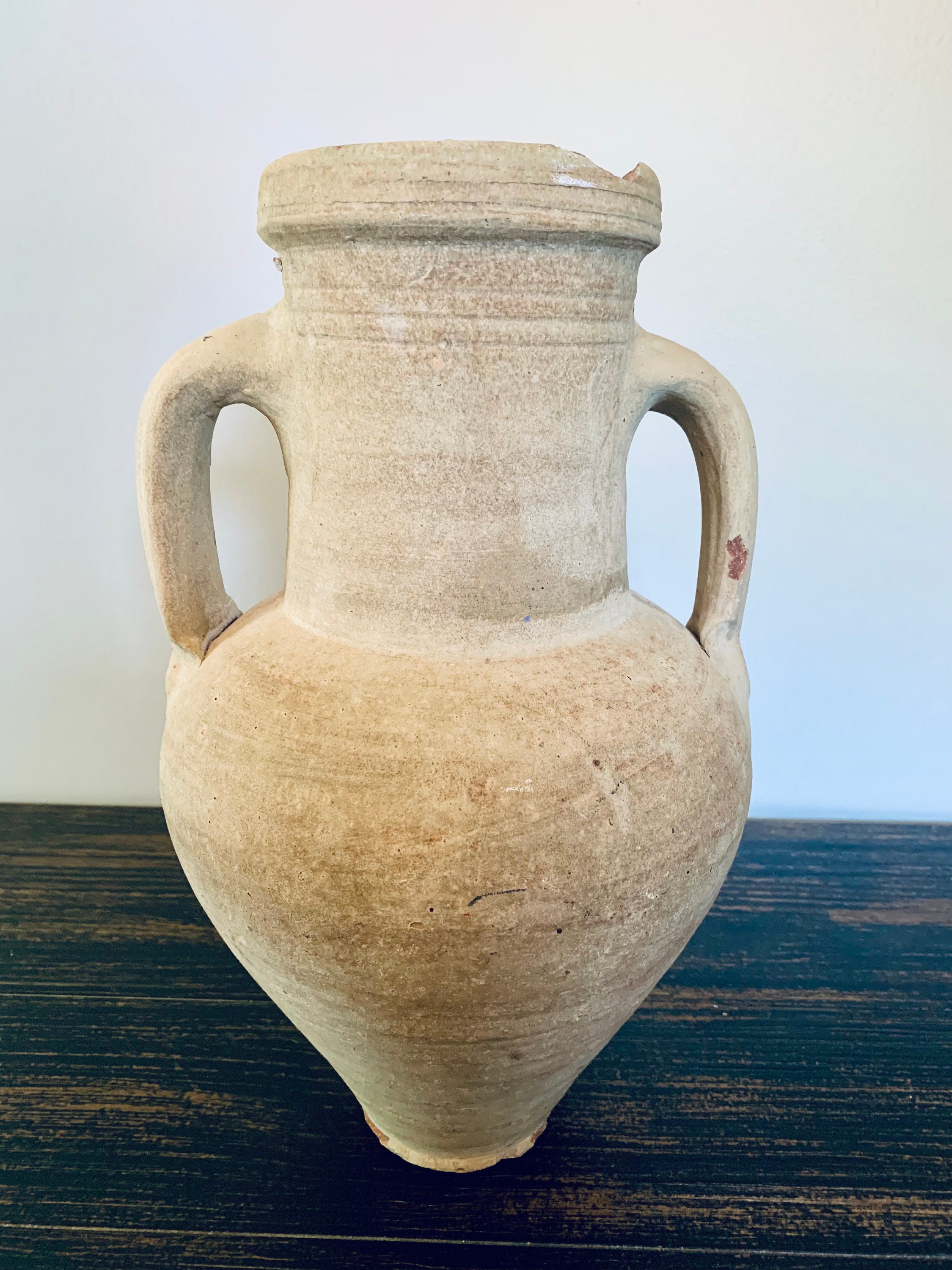 Large Vintage Terracotta Clay Jug, Vase, Turkish Style Pottery Vessel ...