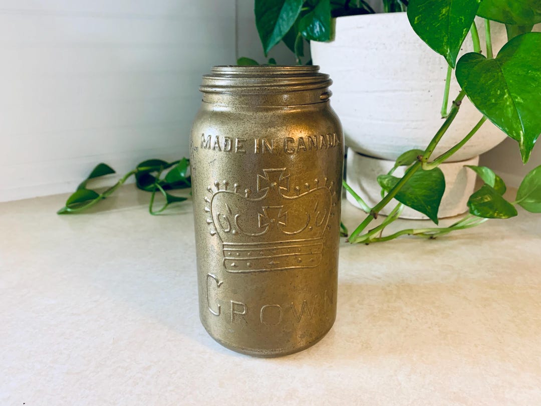 Vintage Crown Jar, Made in Canada 1933, Painted Gold - Etsy