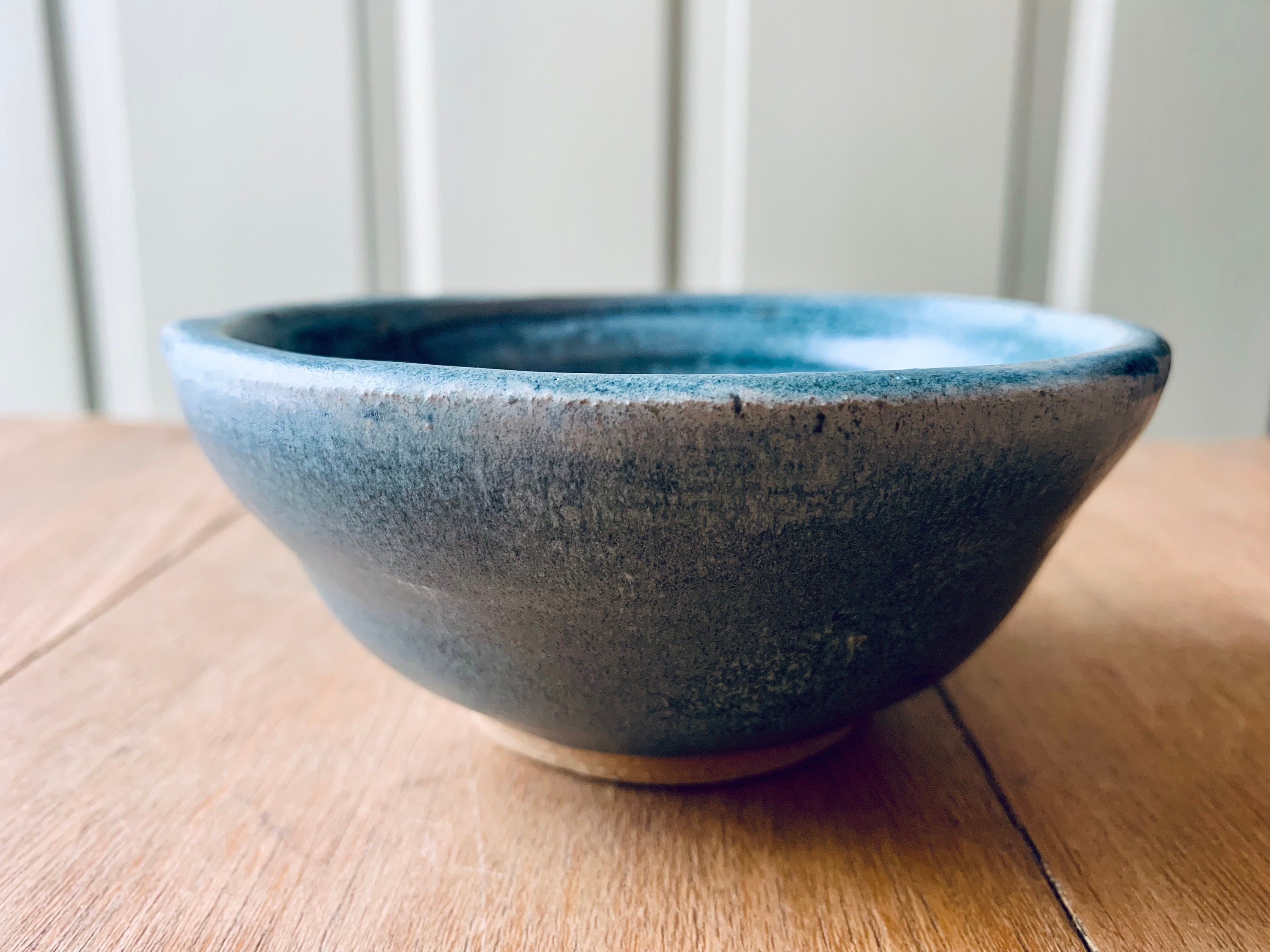 Small Turquoise Blue Vintage Pottery Bowl - Etsy