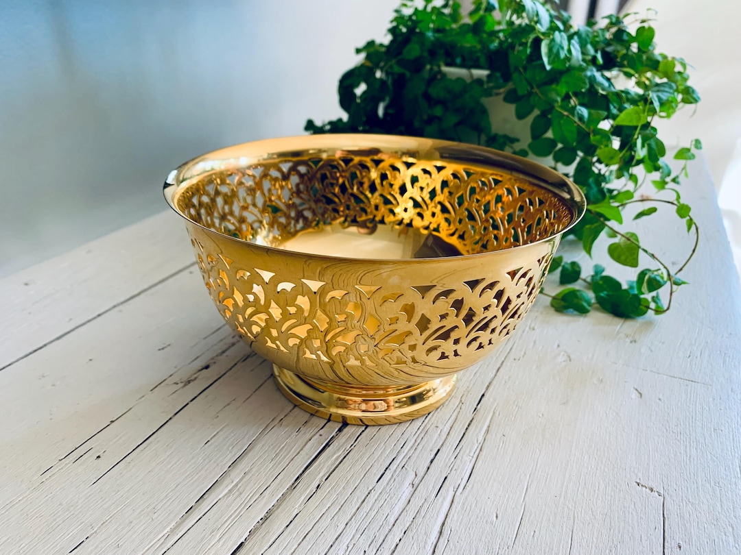 Vintage Ornate Gold Footed Bowl, International Silver Company ...