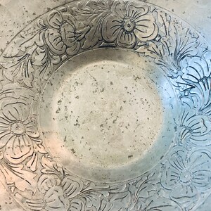 Hand Forged Silver Floral Etched Bowl, Everlast Metal - Etsy