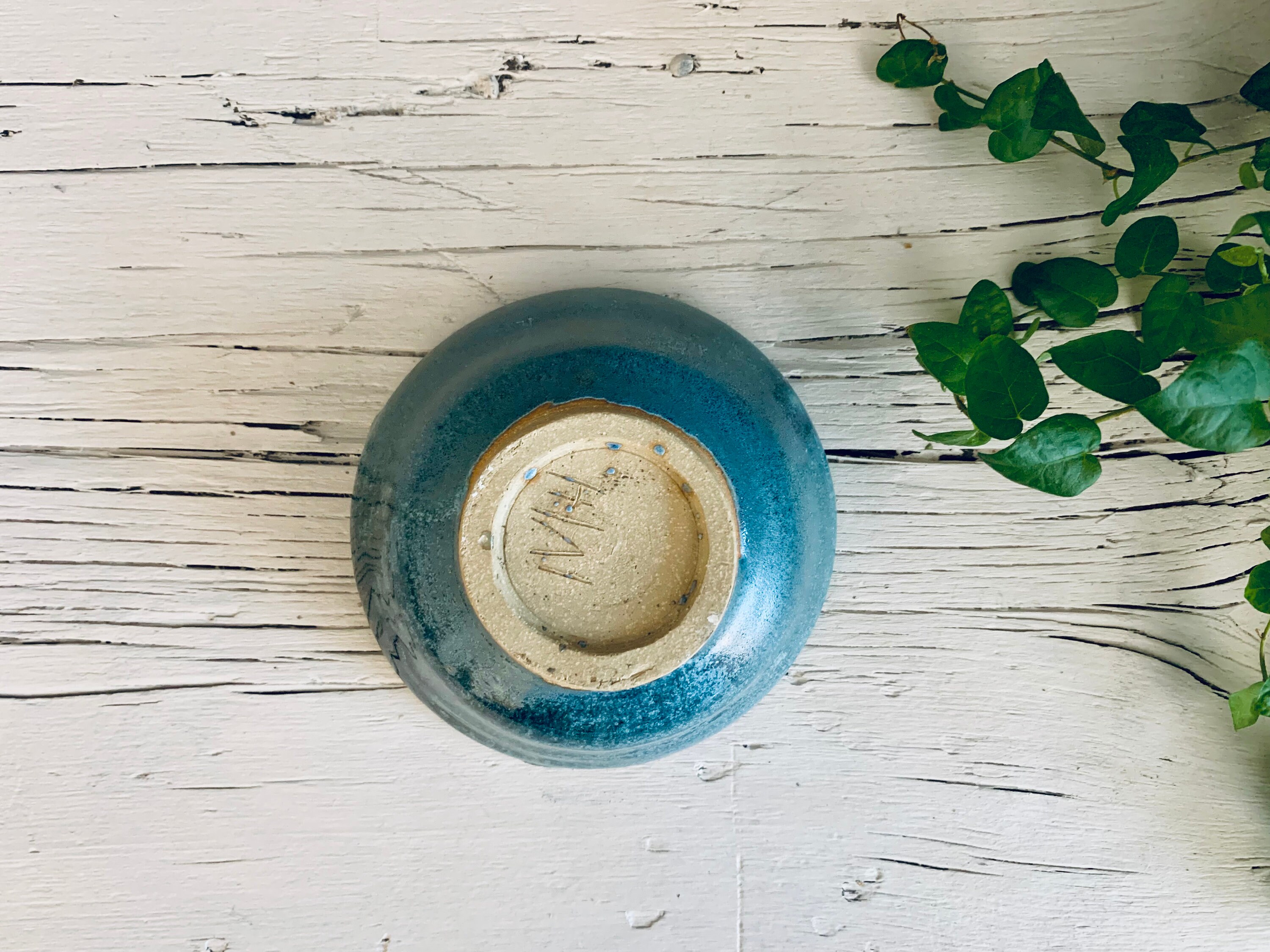Small Turquoise Blue Vintage Pottery Bowl - Etsy