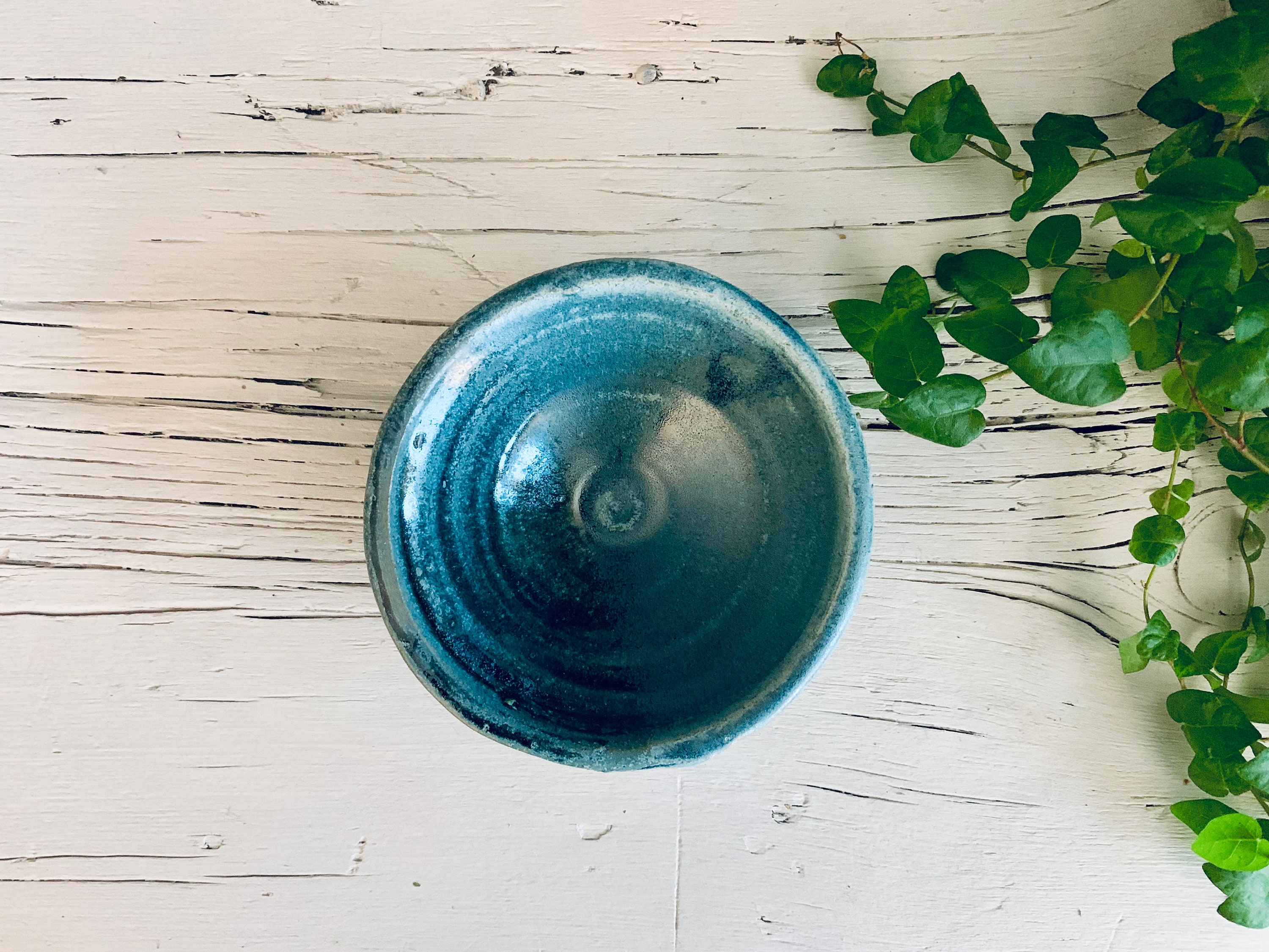 Small Turquoise Blue Vintage Pottery Bowl - Etsy