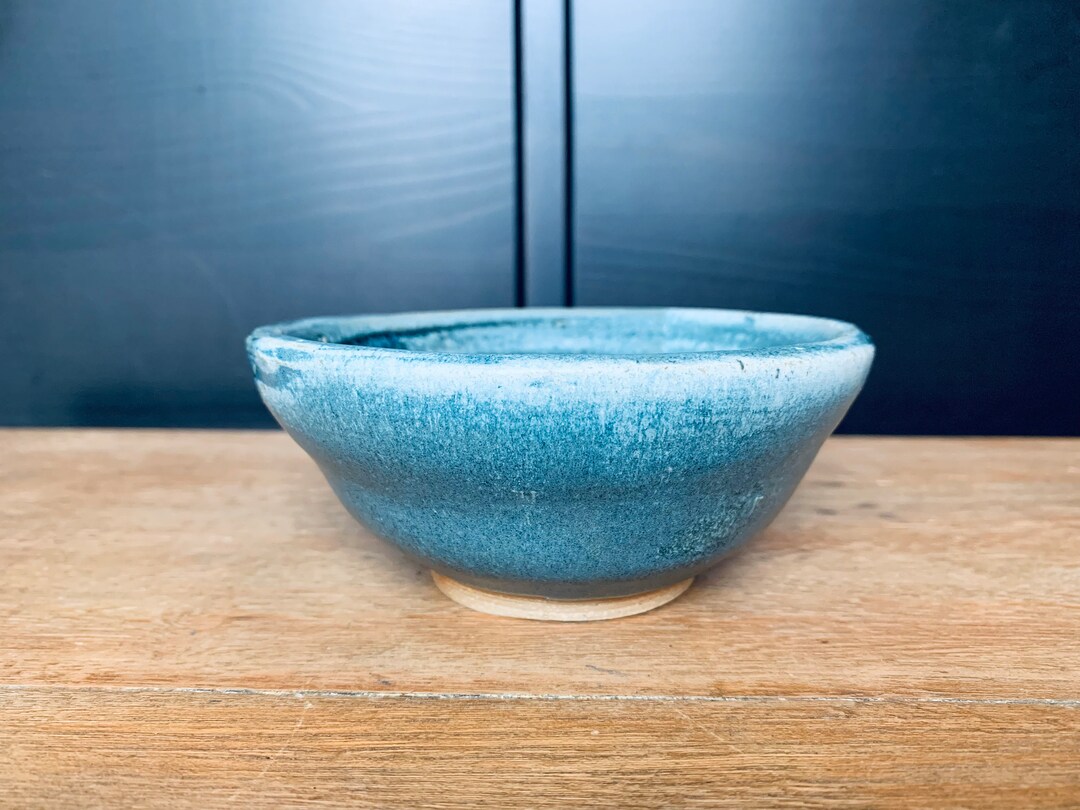 Small Turquoise Blue Vintage Pottery Bowl - Etsy