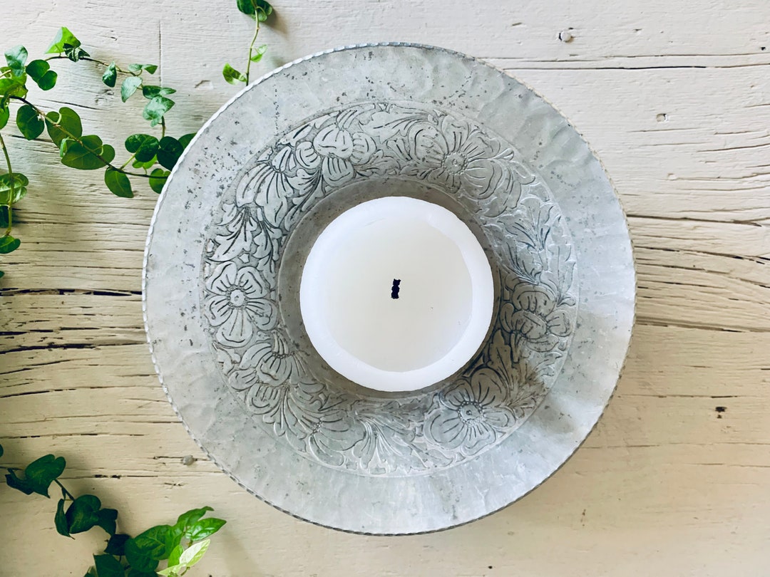 Hand Forged Silver Floral Etched Bowl, Everlast Metal - Etsy