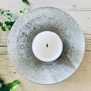 Hand Forged Silver Floral Etched Bowl, Everlast Metal - Etsy