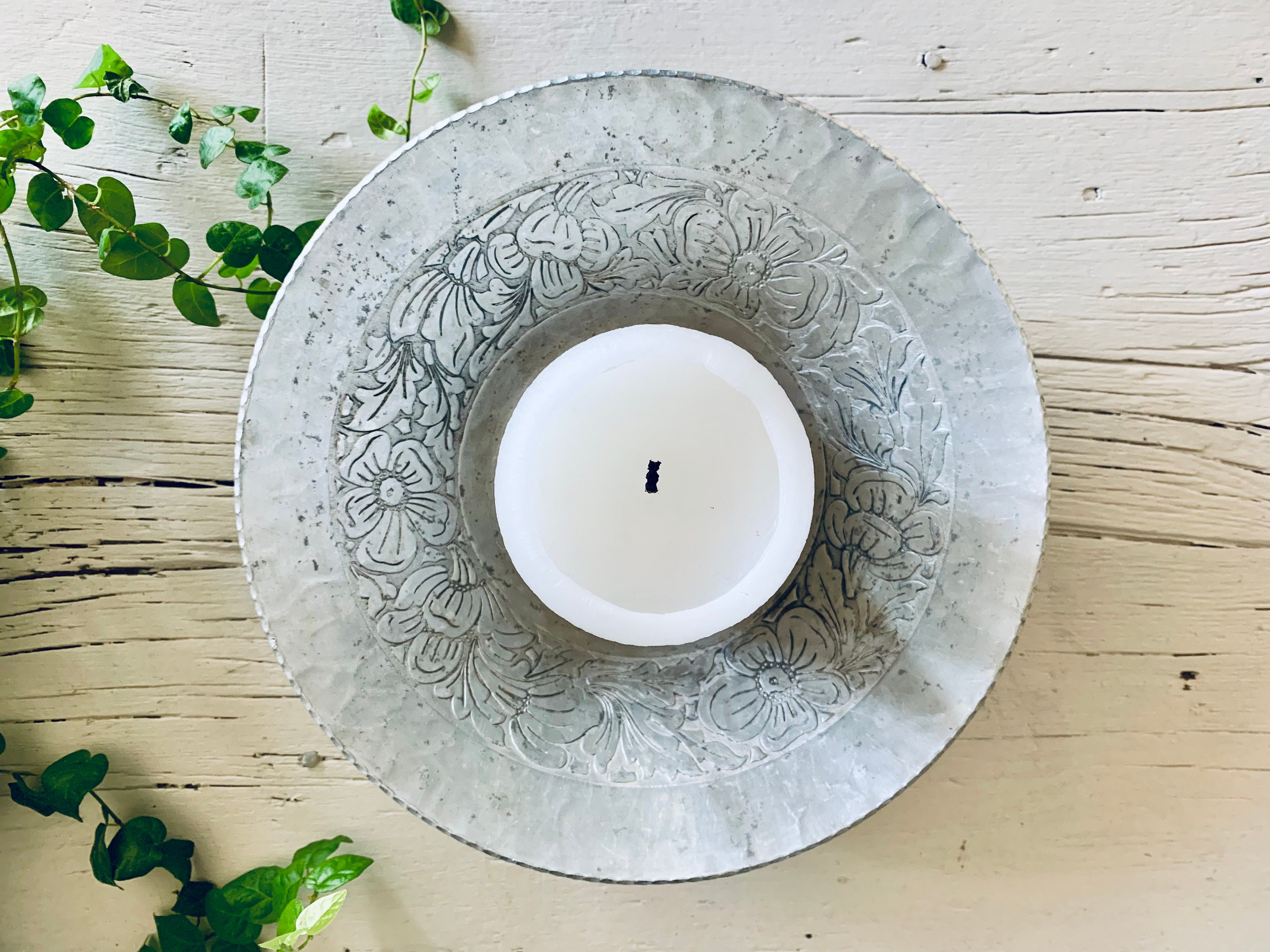 Hand Forged Silver Floral Etched Bowl, Everlast Metal - Etsy