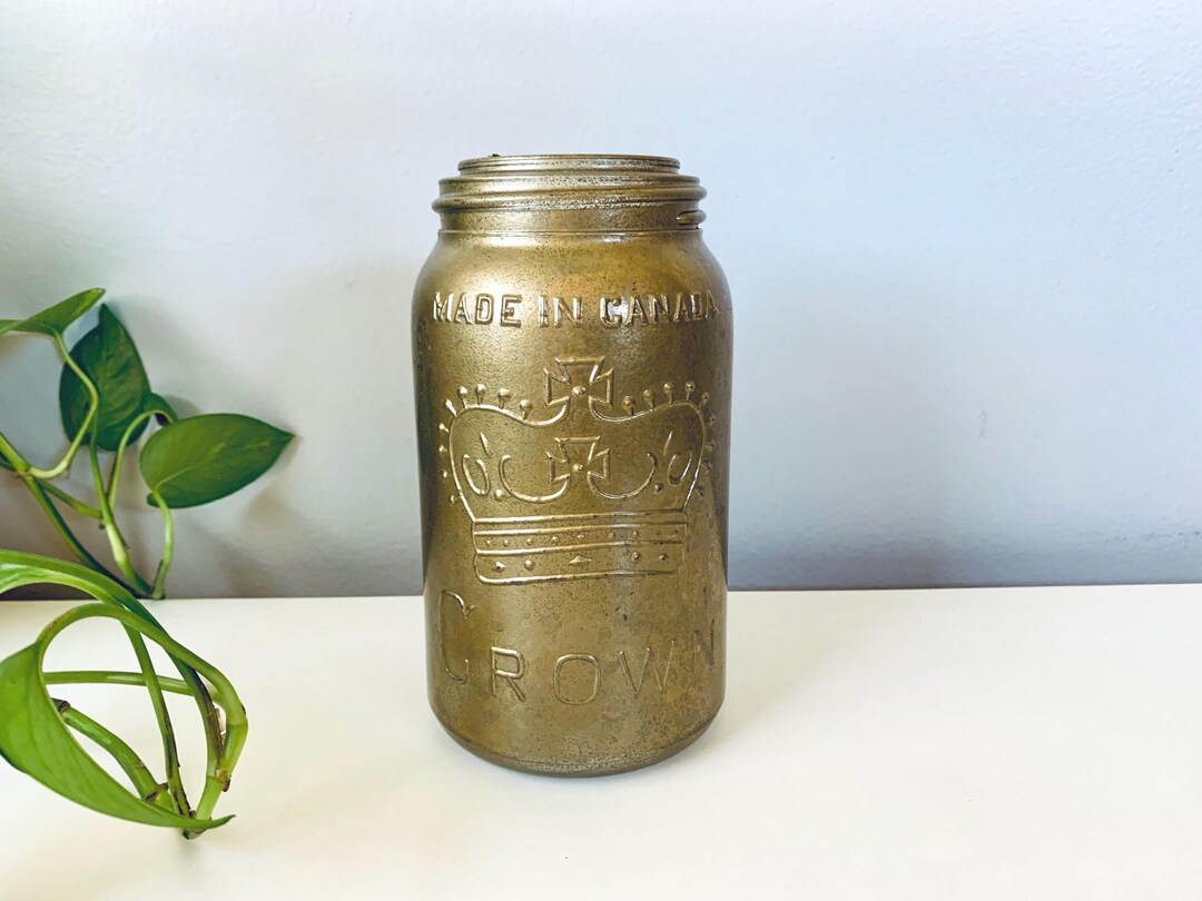 Vintage Crown Jar, Made in Canada 1933, Painted Gold - Etsy