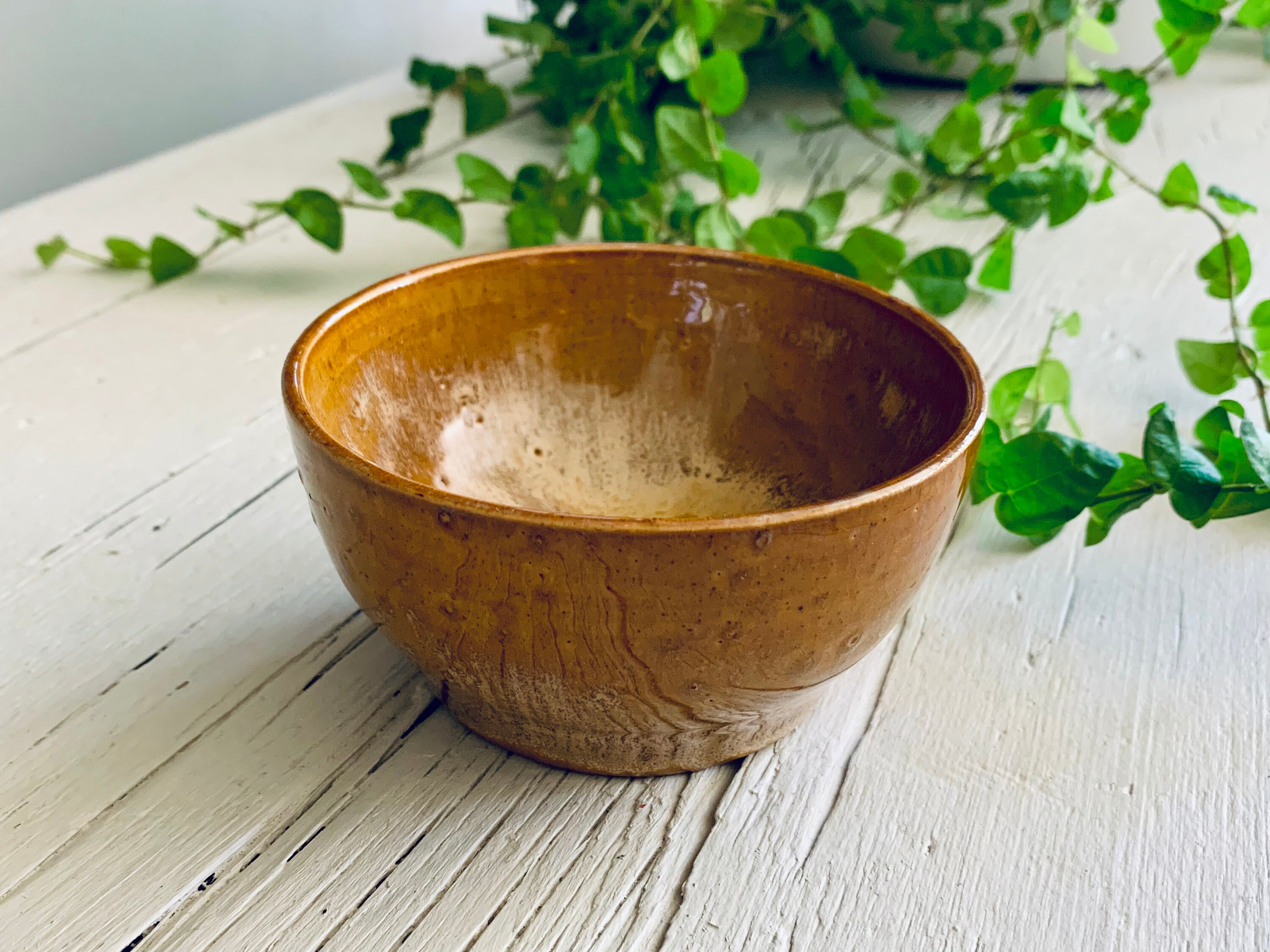 Small Vintage Pottery Bowl, Trinket or Jewelry Dish, Mustard Yellow ...