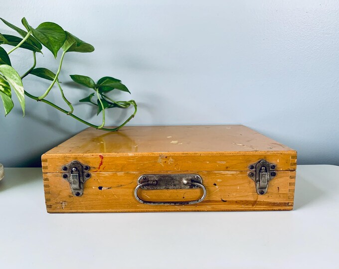 Vintage Wooden Art Caddy Box, Painter's Case With USA Excelsior ...