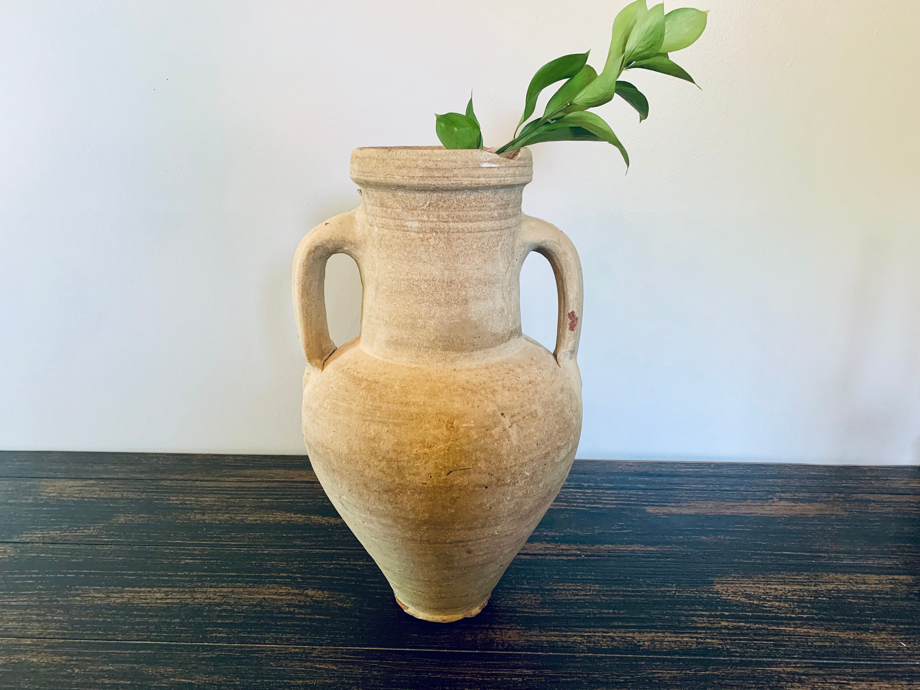 Large Vintage Terracotta Clay Jug, Vase, Turkish Style Pottery Vessel ...