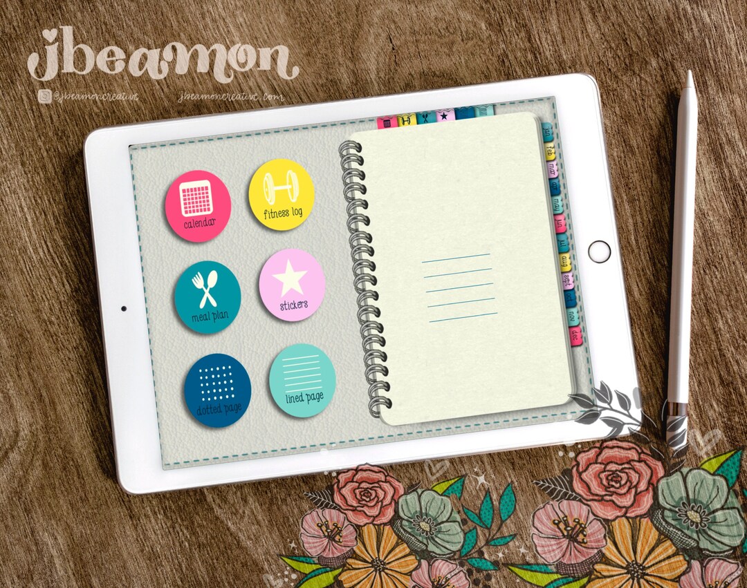Digital Planner - Year, Month, Week With Stickers, Meal List, Exercise ...
