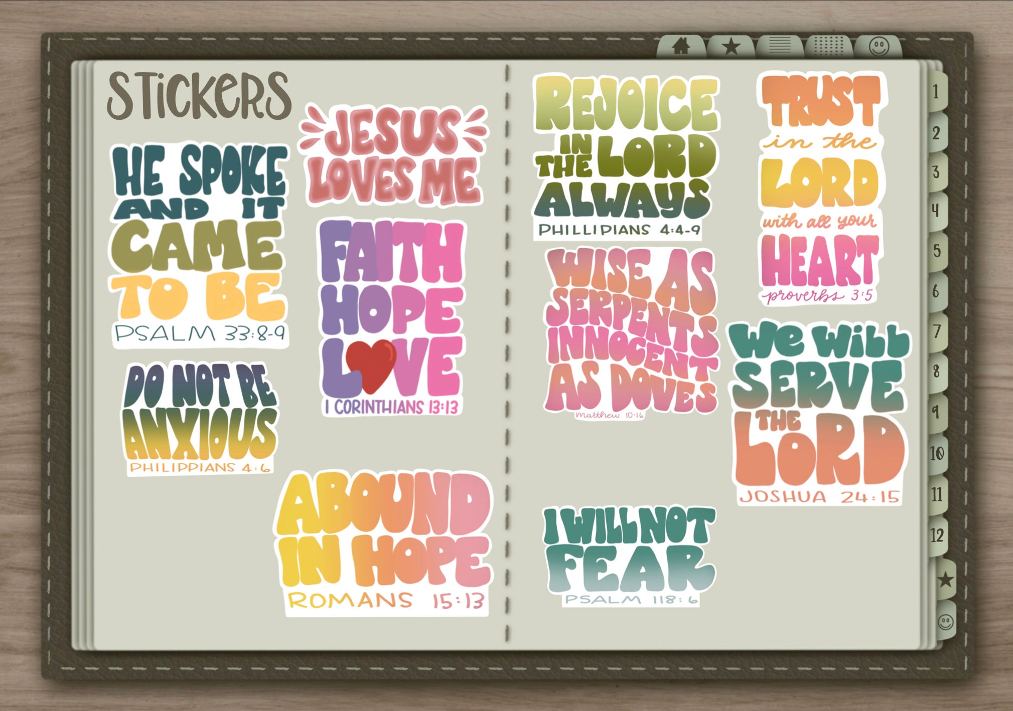 Retro Bible Verse Digital Stickers for Journaling - Etsy