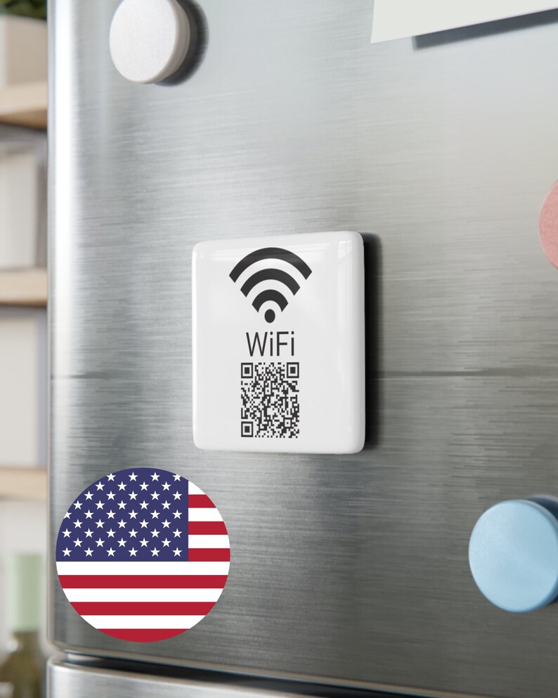 Personalized Porcelain Wi-fi Magnet Custom QR Code Wifi Square Magnet ...