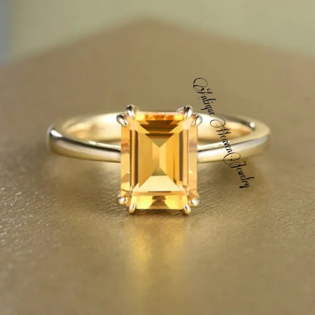 Anello con topazio giallo autentico - Anello con pietra portafortuna di ...