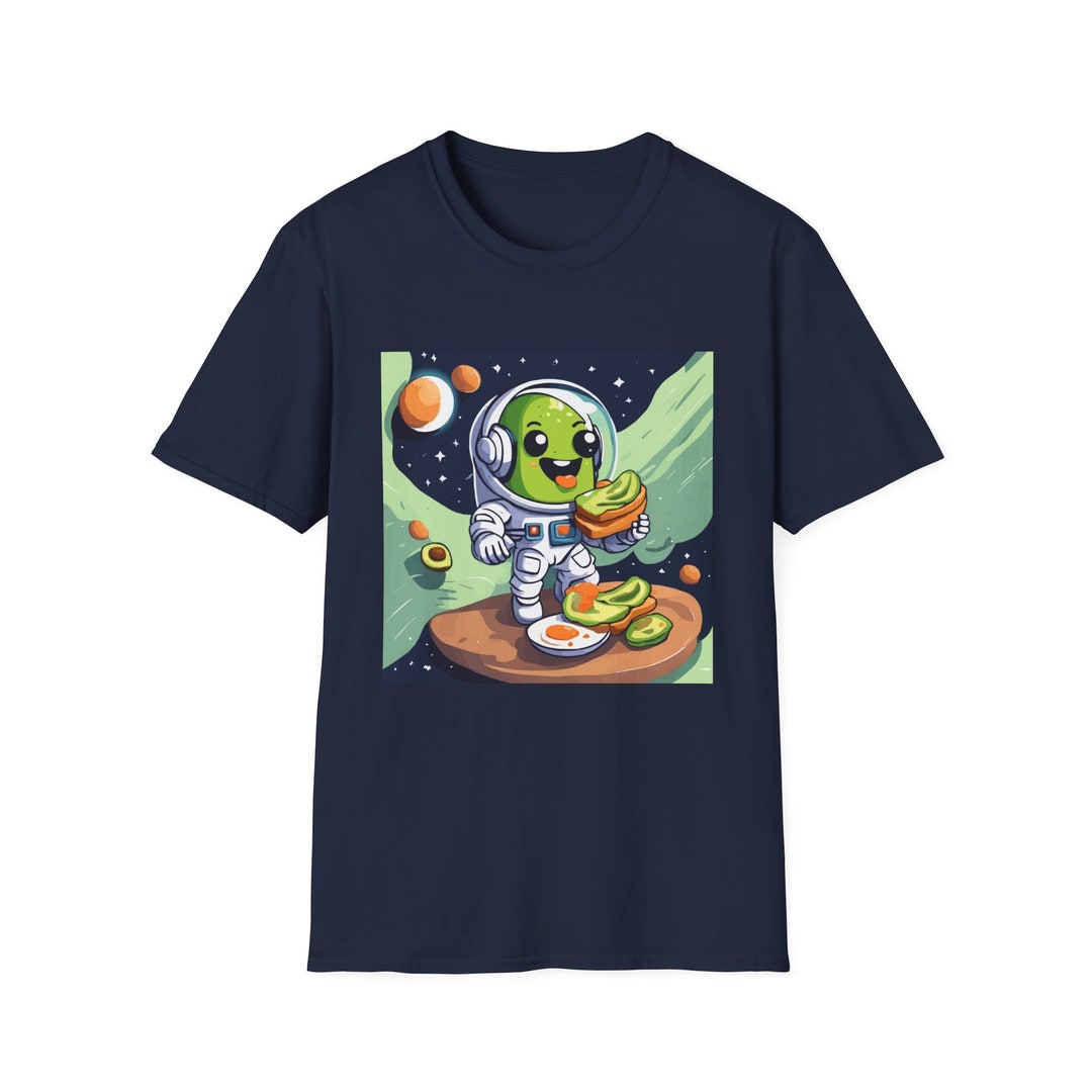 Cartoon Avocado Astronaut With Toast Shirt - Etsy