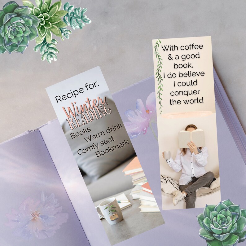 Printable Bookmarks, "reading Quotes, Coffee and Books" Bookmarks, PDF ...