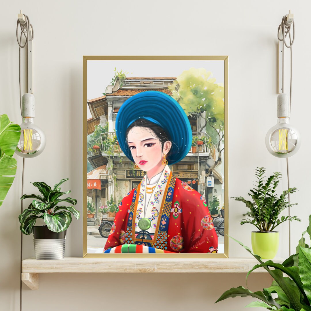 Hoa Sen Printable Art Asian Prints Vietnamese Culture Ao - Etsy