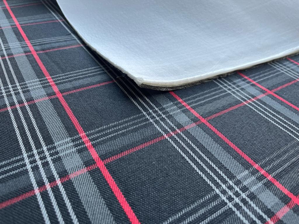 VW Golf GTI Plaid Upholstery Fabric: Gray & Red Interior Cloth - Etsy