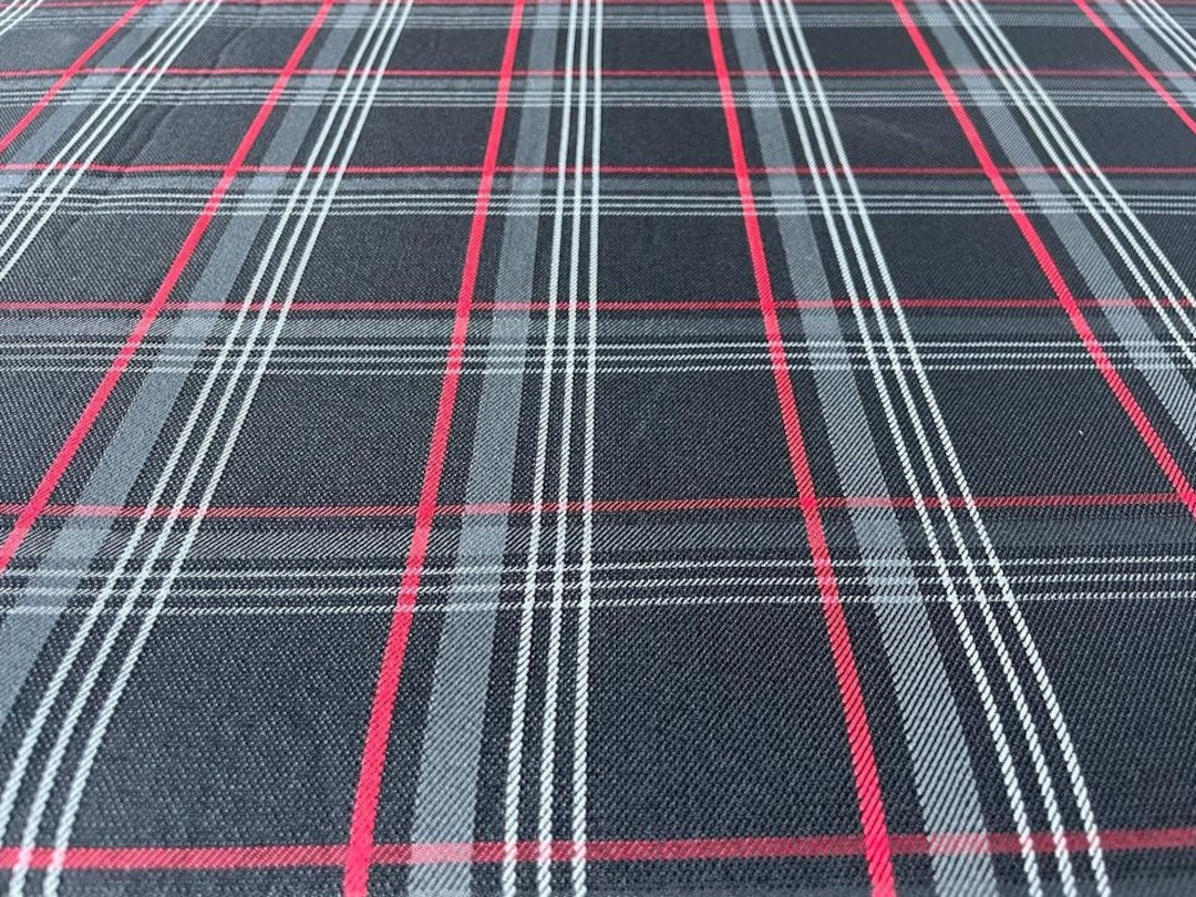 VW Golf GTI Plaid Upholstery Fabric: Gray & Red Interior Cloth - Etsy