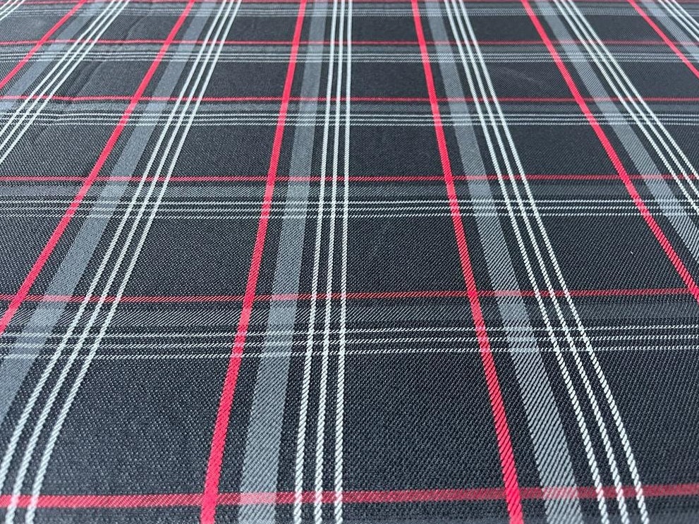 VW Golf GTI Plaid Upholstery Fabric: Gray & Red Interior Cloth - Etsy