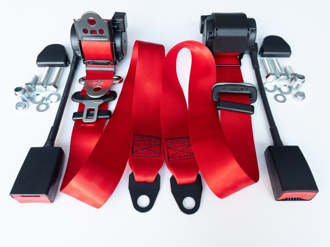 Red Automatic 3-point Seat Belt, VW Golf 1-3, Ece Fmvss 209 Sae J386 - Etsy