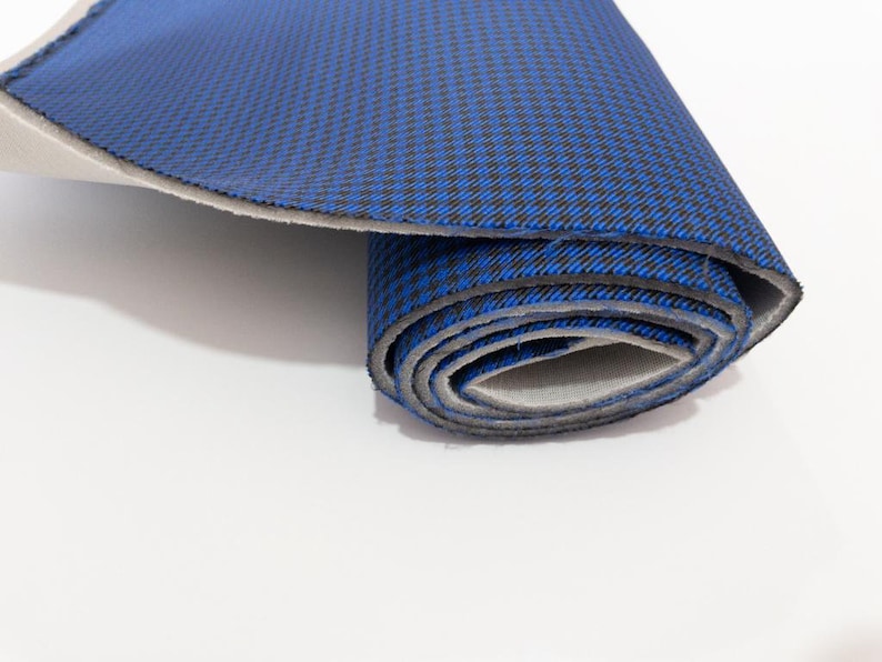 PORSCHE "pepita" Seating Fabric Car Upholstery BLUE/BLACK (1963 to 1973 ...