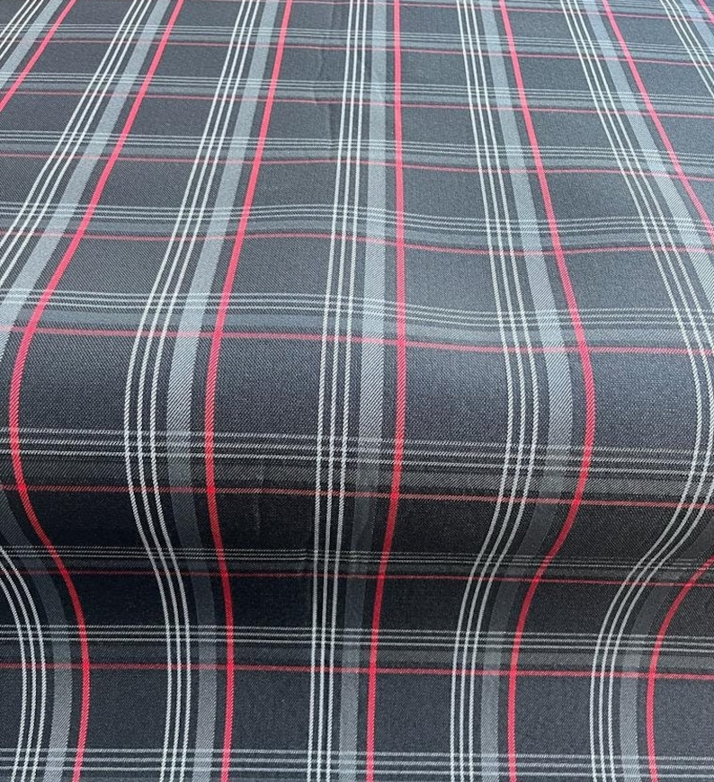 VW Golf GTI Plaid Upholstery Fabric: Gray & Red Interior Cloth - Etsy
