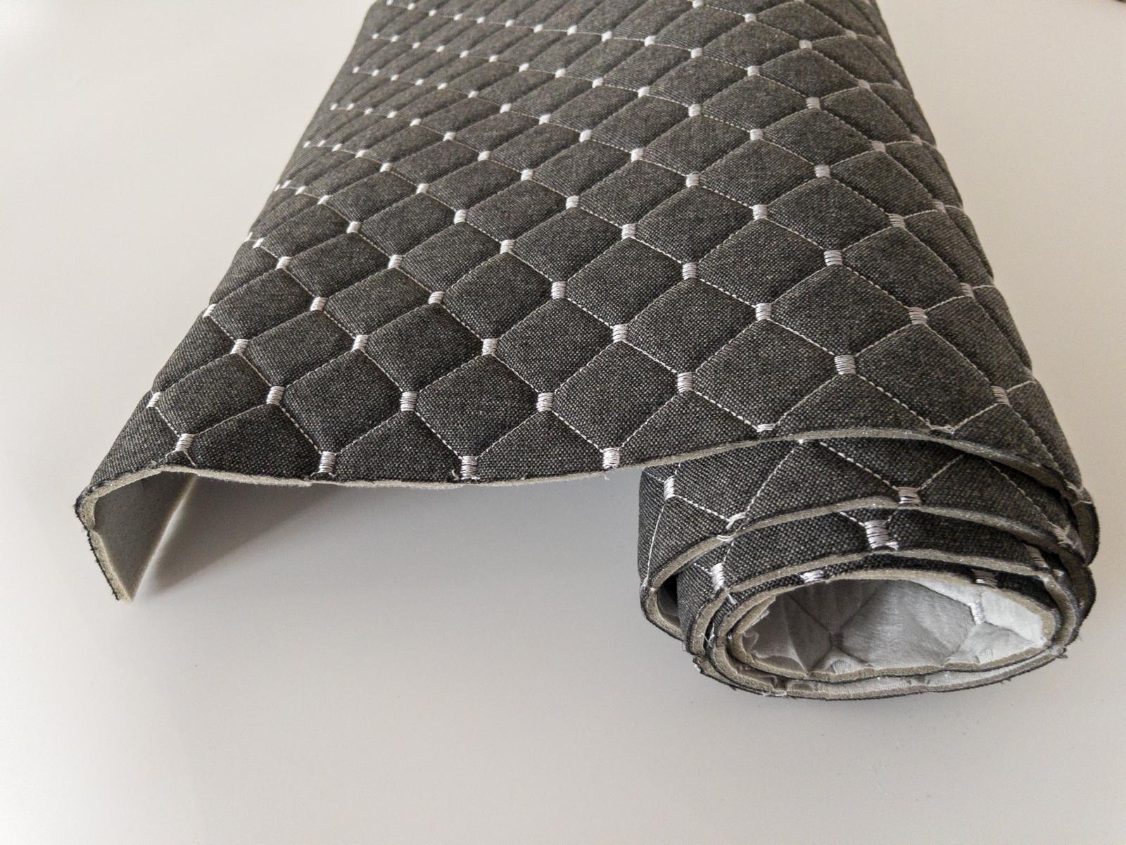 Diamond Stitch Embossed Upholstery Fabric Lining Car GRAY/WHITE 165 Cm ...